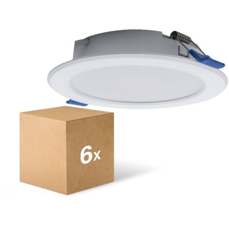 Lot 6x Downlight LED Pan 6W 480lm 840 Blanc Froid 93mm