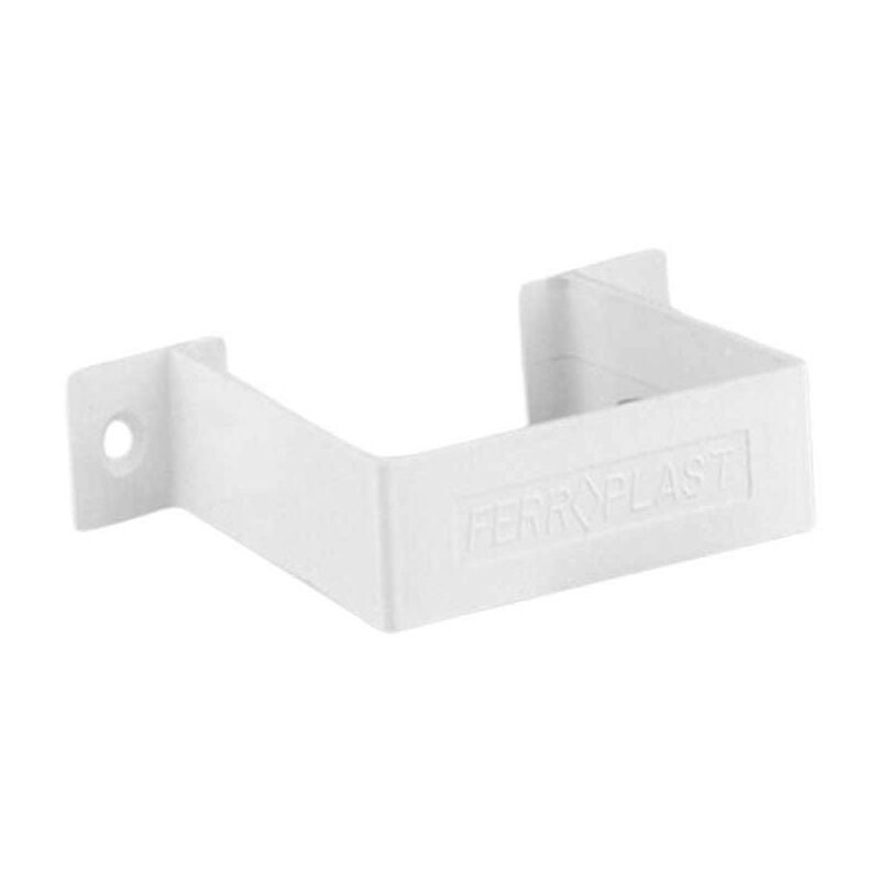 Abrazadera Tubo Bajante Canalón Cuadrado EUME Blanco 70x70 PVC - Ferroplast