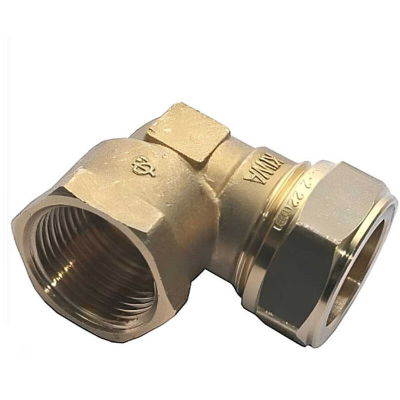 Codo Compresión Cobre Hembra Medidas Accesorios Fontanería: 22-3/4