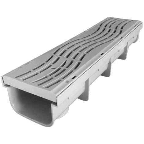 Kit Canal de Evacuación Alta Cota y Rejilla de Piscina - 500x130x90 mm ...