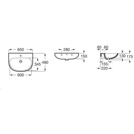 Lavabo Mural Victoria 65x49 - Roca
