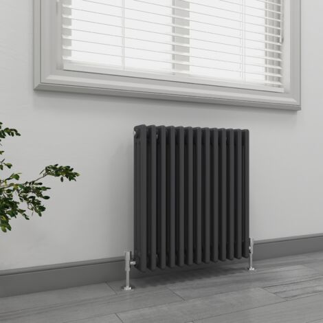 EMKE Anthracite Traditional Cast Iron Radiator Triple Column Central ...