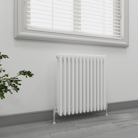 EMKE White Designer Radiator Horizontal Traditional Cast Iron Style ...