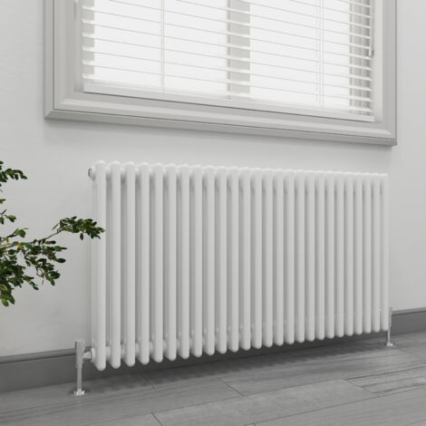 EMKE White Designer Radiator Horizontal Traditional Cast Iron Style ...