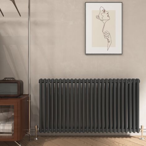 EMKE Traditional Cast Iron Style Anthracite Double Column Horizontal ...