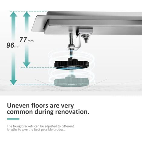 EMKE Shower Drain Linear Drain 2-in-1 Tile Insert Linear Floor Shower ...