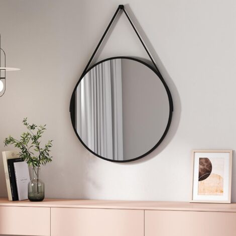 EMKE Bathroom Circle Mirror Black Round Mirror Wall Vanity Mirror ...