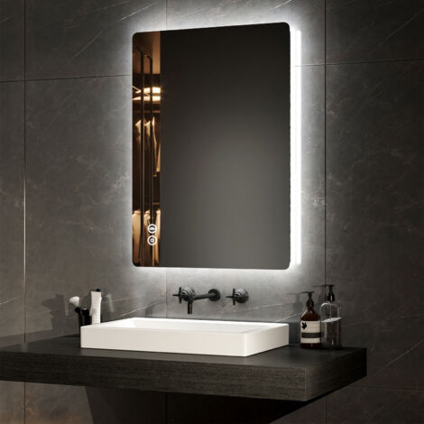 EMKE LED Bathroom Mirror Bluetooth Bathroom Mirror with Shaver Socket ...