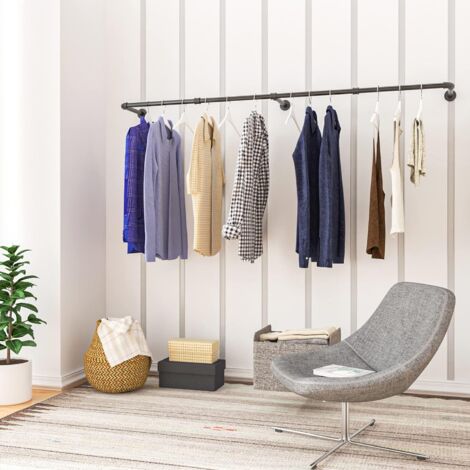 Portant à Vetement Mural en Métal,Style Industriel,Tringle Vêtements ...