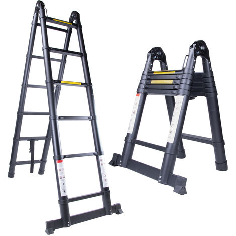 Teleskopische Aluminium-Klappleiter 3.2M(1.6+1.6), Multifunktionale ...