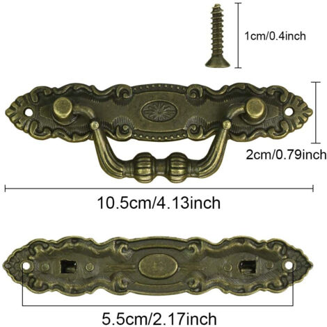 4 Stück Möbelgriffe, Vintage Bronze Griff mit Schrauben für Möbel ...