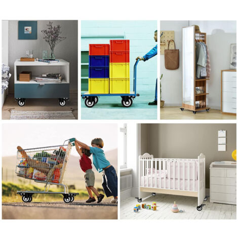 4 Lenkrollen mit Bremse ø50mm, Transportrollen für Trolley Bis 200kg ...