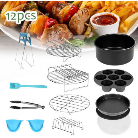 TolleTour Accessoires pour friteuse à air chaud Set d'accessoires pour friteuse 12 pièces pour ...
