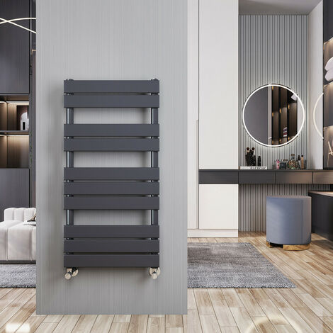 Meykoers Heated Towel Rail Flat Panel Radiator Anthracite Towel Rail ...