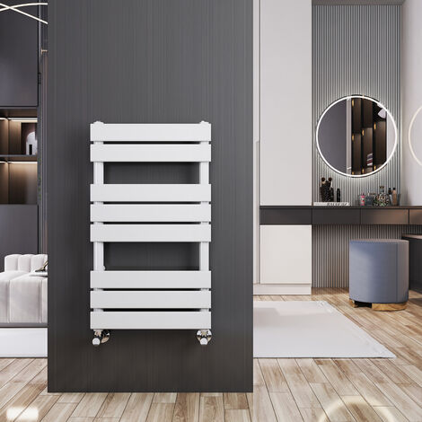 Meykoers Flat Panel Heated Towel Rail White Wall Mounted Heating ...