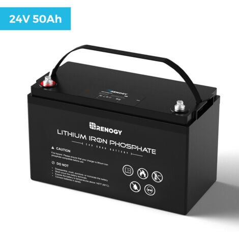 Bater赤a de Litio Renogy LiFePO4 24V 50Ah con Sistema BMS Inteligente - 3500 Ciclos para ...