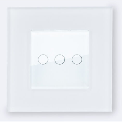 Interruptor Táctil Triple con Marco Cristal Modern Blanco
