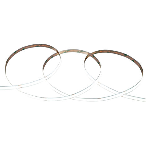 Tira LED 24V COB 320 LED/m 5m 10W/m 1000lm/m Ancho 8mm Corte 5cm IP20 CRI90 6000K Blanco Frío