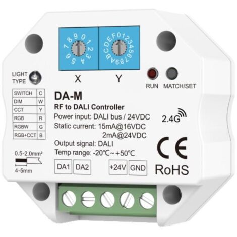 Convertidor RF a DALI compatible con Mando, Tuya Wifi y Hue Blanco