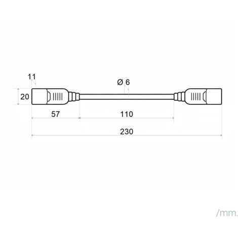 Conector Rápido doble con Cable para Tira LED 220V AC COB IP65 Ancho ...