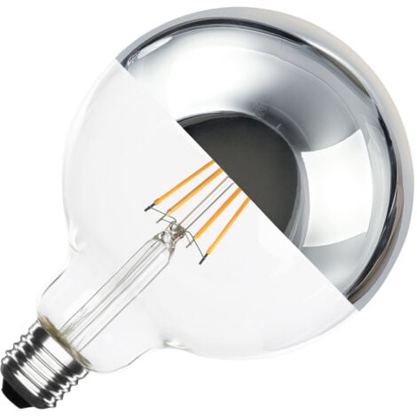 Bombilla Filamento LED E27 Casquillo Gordo 8W 800 lm G125 Chrome Reflect No Flicker 2200K Súper ...