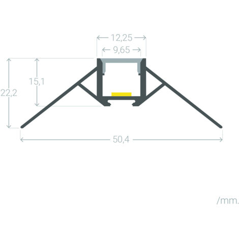 Perfil Aluminio Integrado en Escayola/Pladur Esquina Arista Tira LED ...