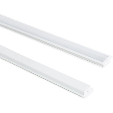 Perfil de Aluminio Empotrable con Tapa Continua para Tiras LED de hasta ...