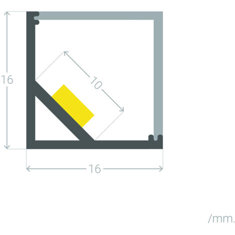 Perfil Aluminio Esquina Triangular 2m para Tira LED hasta 10mm Negro 2 ...