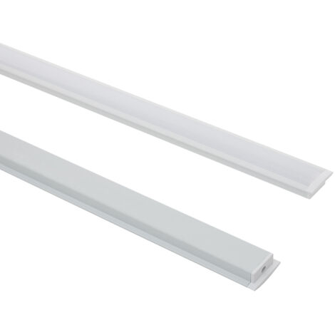 Perfil Aluminio Empotrable para Tiras LED hasta 12 mm con Tapa Continua ...
