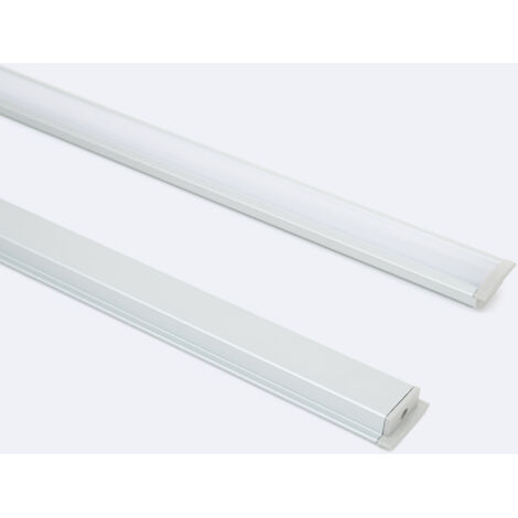 Perfil Aluminio Empotrable para Tiras LED hasta 12 mm con Tapa Continua ...