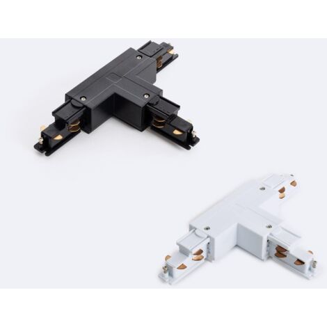 Conector Left Side Tipo T para Carril Trifásico DALI Negro
