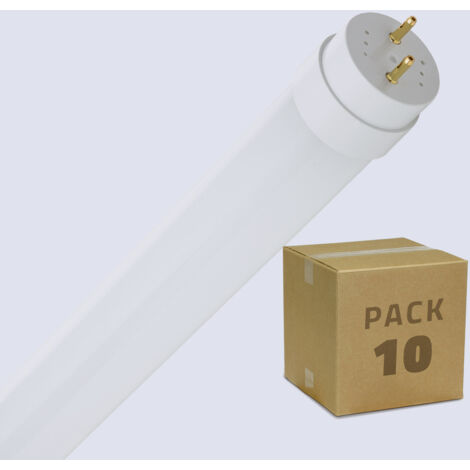 Tubo LED T8 Cristal 60cm Conexión un Lateral 9W 140lm/W (Pack 10 un) 5700K Blanco Frío No