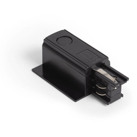 Conector 'Left Side' Trifásico a Red para Carril Empotrable Aluminio Negro