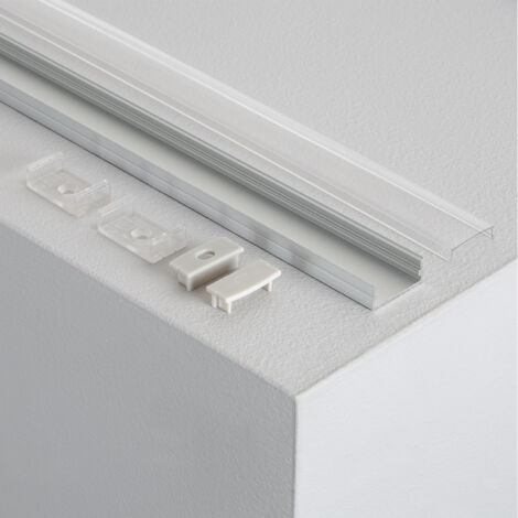 Perfil Aluminio Superficie para Tira LED hasta 20 mm con Tapa Continua ...