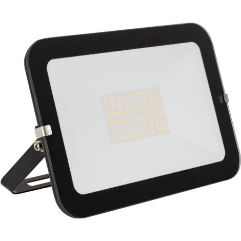 Foco Proyector LED 50W 120lm/W IP65 Slim Cristal Negro 6000K Blanco Frío
