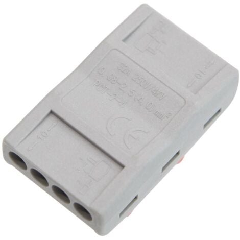 Pack 10 Conectores Rápidos 4 Entradas y 4 Salidas SPL-4 para empalme Cable Eléctrico de 0.08 ...