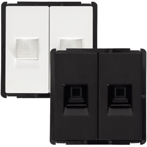 Toma RJ45 Cat 6 Doble Internet Modern Negro