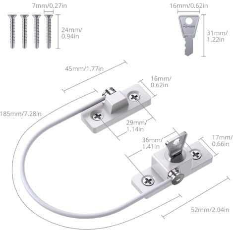 4pcs Window Restrictor Door Window Door Restrictor Window Lock UPVC ...