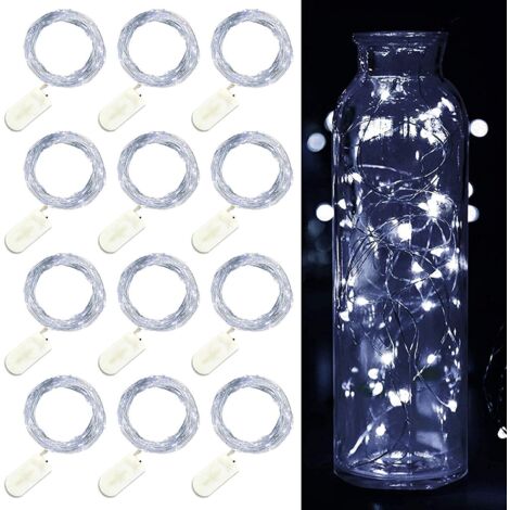 12 Pack LED String Lights, Battery Operated Fairy Lights 2m 20 LEDs ...