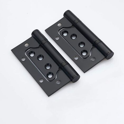 Stainless Steel Hinges, 4 Inch Rectangular Leaf 100mm Door Hinges, Black, 4pcs