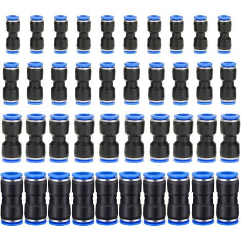 40Pcs Pneumatic Straight Connector, Air Push Quick Connector Straight ...
