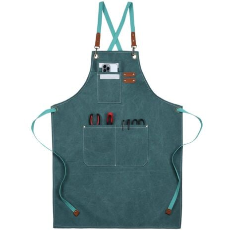 Canvas Work Apron, Multifunctional Work Apron with 3 Tool Pockets
