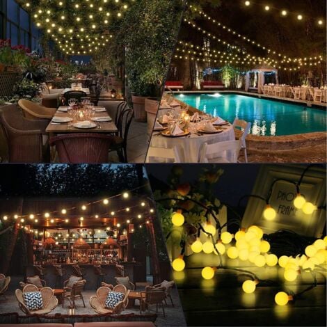 Solar Outdoor String Lights 50 LED 7M with 8 Pretty Lighting Modes Light Decoration for Garden Terrace Christmas Tree Party
