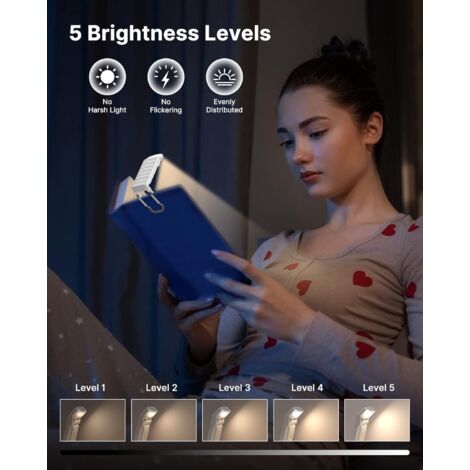 Reading Lamp, Reading Lamp for Reading in Bed Rechargeable Reading Book ...