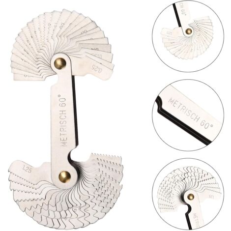 Gage Pitch Gauge, Stainless Steel Thread Gauge 60 and 55 Degree Screw ...