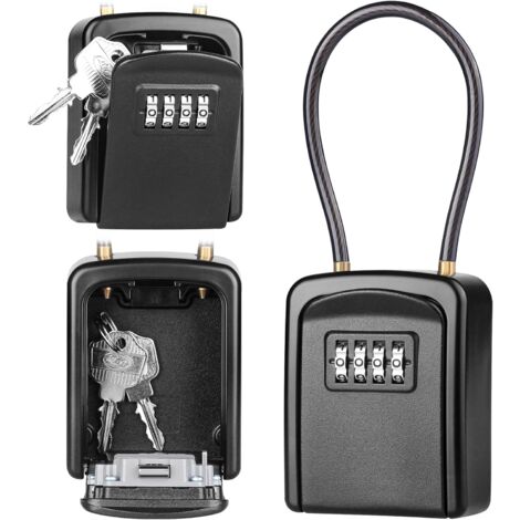Wire Rope Key Box, 4 Digit Combination Security Key Box Outdoor ...