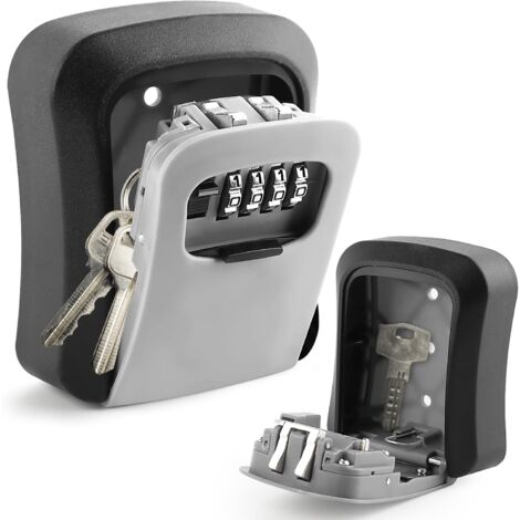 Secure Key Box, Outdoor Secure Key Box, Wall Mounted Key Box with 4 ...