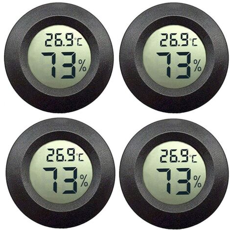 4-Piece Portable Room Thermometer and Hygrometer Set, Black