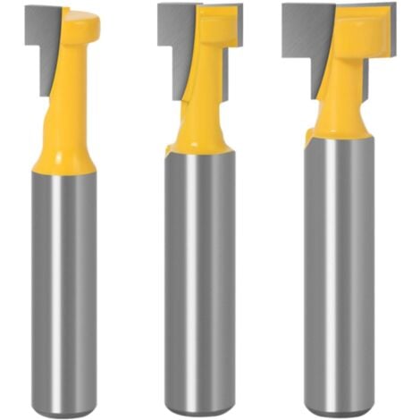 3Pcs 8mm Shank T-Slot Router Bit Set T Slot Wood Cutter Woodworking ...