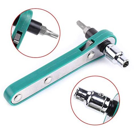 17Pcs 1/4" Drive Angle Ratchet Screwdriver Set with Right Angle Hex ...